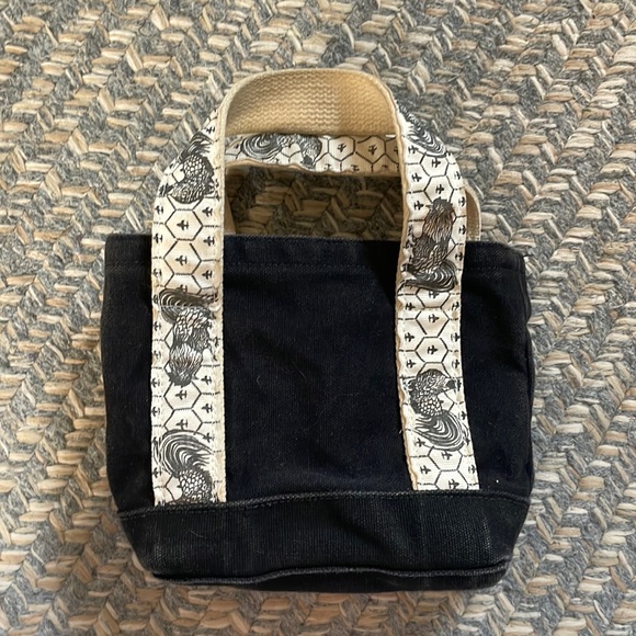 Eliza B | Bags | Eliza B Small Black Canvas Tote With Rooster Detail ...